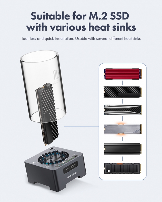 USB3.2 Gen2x2 Clone Station for 2x M.2 NVMe SSD - GRAUGEAR